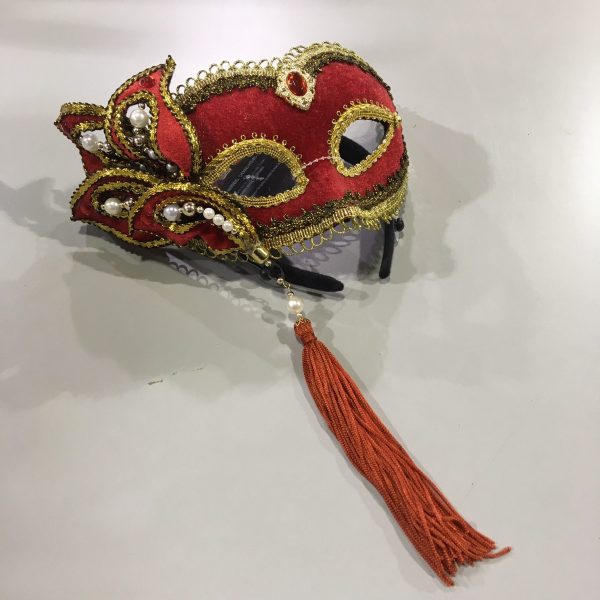 Asymmetrical Red and Gold Mask | Theatre Garage